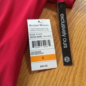 Studio Works | Tops | Nwt Studio Works Red Top With Triangle Necklace ...